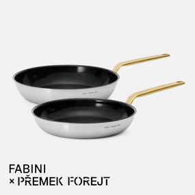 Fabini Sada pánví FABINI & Forejt, ø 26 cm + ø 30 cm, 2 díly - Nepřilnavé nerezové beznýtové pánve s keramickým povrchem z vícevrstvé nerezové oceli