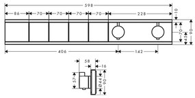 Hansgrohe RainSelect, baterie pod omítku na 4 spotřebiče, černá matná, 15382670