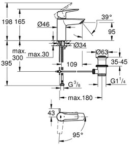 GROHE 311372432 - Umyvadlová baterie QUICKFIX START 165 mm černá