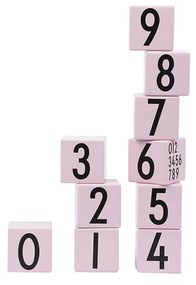 Dřevěné kostky Numbers Pink Design Letters