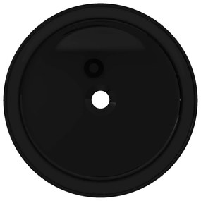 Keramické umyvadlo kulaté černé 40 x 15 cm