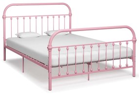 Rám postele růžový kov 160 x 200 cm,  284514