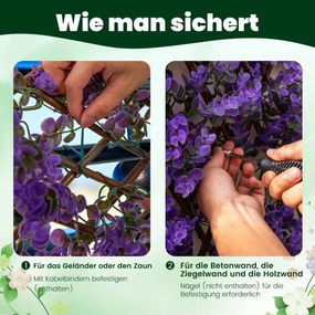 Costway Živé ploty na stěnu rostlin s fialovým eukalyptem, umělé Ivy Garden