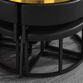 LuxuryForm DESIGN Jídelní set MONTE 4+1 - černý / černý