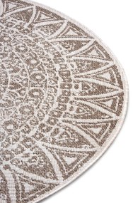 MK Original: Produkty s rodokmenem, Kusový koberec Mujkoberec Original Nora 105453 Linen kruh – na ven i na doma, 200x200 (průměr) kruh, hnědá, chodba / předsíň