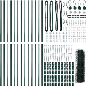 Hexagonální plot s podpěrou 50 x 0,5 m Ocel potažená PVC Zelená 3353121