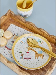 Žlutý/krémový dětský talíř z kameniny ø 16 cm Celebrate – Bloomingville Mini