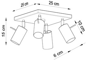 Bílé stropní světlo Sollux Etna