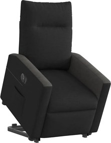 Elektrické zvedací polohovací křeslo černé textil 3324068