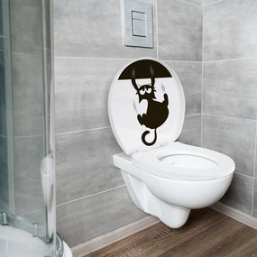 BISK Erga Iris, toaletní WC sedátko z polypropylenu, bílá se vzorem Kočka, ERG-07992