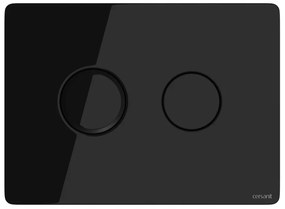 Cersanit Accento Circle, pneumatické splachovací tlačítko, černé sklo, S97-053
