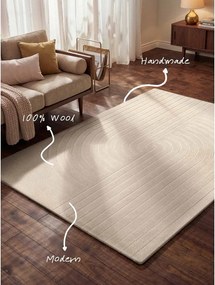 Krémový ručně tkaný vlněný koberec 80x150 cm Arcura – Vikosa