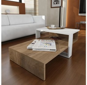 Asir | Konferenční stolek CHAIN 90x43,6 cm hnědá/bílá | AS0570