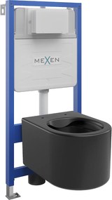 Mexen Fenix Slim, podomítkový modul a závěsné WC Sofia, černá matná, 6103354XX85