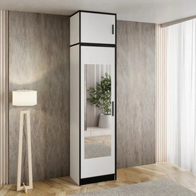 Šatní skříň s otevíracími dveřmi ROJ 54 bílý 1D s nástavcem