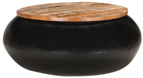 Konferenční stolek černý 68x68x30 cm masivní recyklované dřevo,  323532