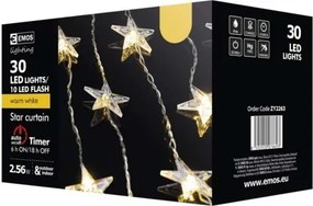 LED vánoční závěs EMOS DCGW01 ZY2263 hvězdy 120x90cm vnitřní použití teplá bílá s časovačem