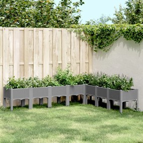 Zahradní truhlík s treláží světle šedý 200 x 160 x 42 cm PP