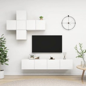 7dílný set TV skříněk bílý dřevotříska 3078707