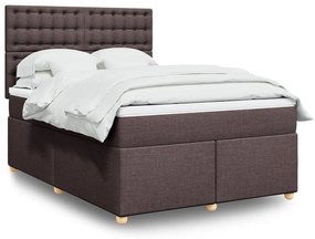 Box spring postel s matrací tmavě hnědá 140x200 cm textil 3291320