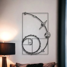 Fibonacci Space - kovový obraz na zeď Velikost: 75cm, Barva: Black