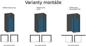 ARTTEC Jednokřídlé sprchové dveře do niky MOON 85 - 90 cm čiré sklo