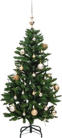 Umělý sklápěcí vánoční stromek se 150 LED a koulemi 120 cm 3210093