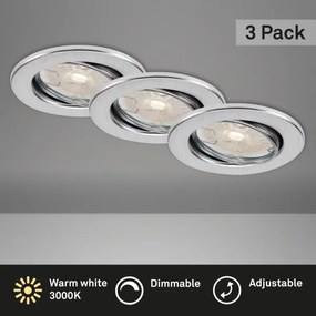 Brilo - SADA 3x LED Stm. koupelnové podhledové svítidlo DIMM LED/5,5W/230V IP23