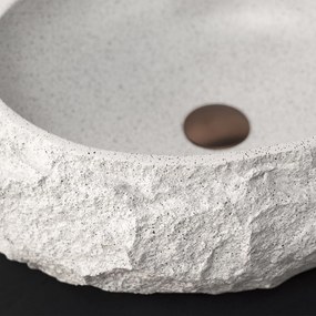 Rea Mika Cloudy, umyvadlo na desku 500x380x150 mm, bílá-imitace kamene, REA-U3584