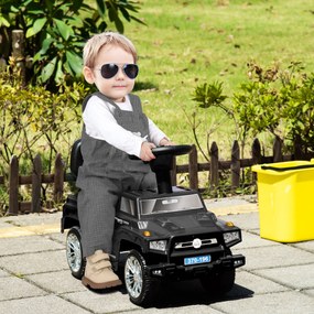 HOMCOM Dětský Off-Road Auto pro Jízdu, Auto s Osvětlením a Hudbou, Věk 18-36 Měsíců, 68x30,5x41,5cm, Černé | Aosom