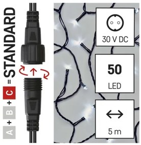 Propojovací vánoční řetěz bez zdroje EMOS Connecting D1AC02 ZY1924 50LED 5m studená bílá