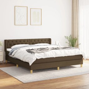 Box spring postel s matrací tmavě hnědá 160x200 cm textil 3130524