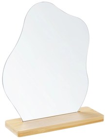 Dekorativní zrcadlo 22 x 19 cm světlé dřevo LOZERE Beliani
