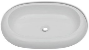 Luxusní keramické oválné umyvadlo - 63 x 42 cm - bílé,  140673