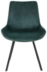 Jídelní židle MEMPHIS samet zelená, černá podnož House Nordic 1001311