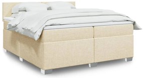 Box spring postel s matrací krémová 200x200 cm textil 3288293