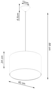 Sollux SL.1406 - Lustr na lanku NOVA 1xE27/15W/230V pr. 40 cm černá