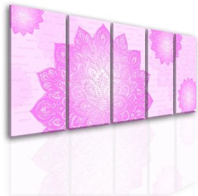 Pětidílný obraz mandala Pink Velikost (šířka x výška): 150x60 cm