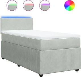 Box spring postel s matrací světle šedá 80 x 200 cm samet 3289884