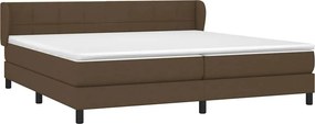 Box spring postel s matrací tmavě hnědá 200x200 cm textil 3126272