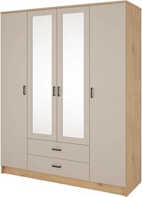 Skříň se zrcadlem 4d2s dub artisan / kasmír Kami