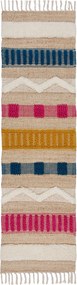 Flair Rugs, Běhoun Jubilant Medina Jute Natural/Multi, 60x230, vícebarevná, ložnice