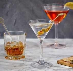 6-dílná sada průhledných koktejlových sklenic 150 ml na nápoje Martini