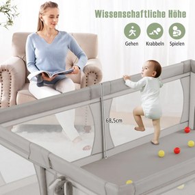 Costway Dětská ohrádka s 50 míčky a 2 dvířky a – 205 × 147 cm