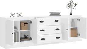Příborníky 3 ks bílé kompozitní dřevo 3185215