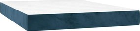 Box spring postel s matrací a LED tmavě modrá 140x190 cm samet 3136303
