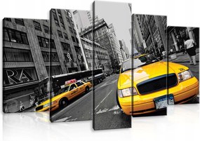 Obraz 100x60 Město New York taxi Manhattan dynamika pohyb žlutý