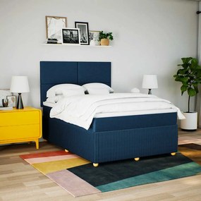 Box spring postel s matrací modrá 140x200 cm textil 3292078