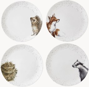 Sada dezertních talířů z kostního porcelánu Royal Worcester, 4 díly