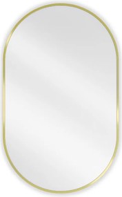 Mexen Loft, oválné koupelnové zrcadlo 90 x 55 cm, barva rámu zlatá lesklá, 9851-090-055-000-50